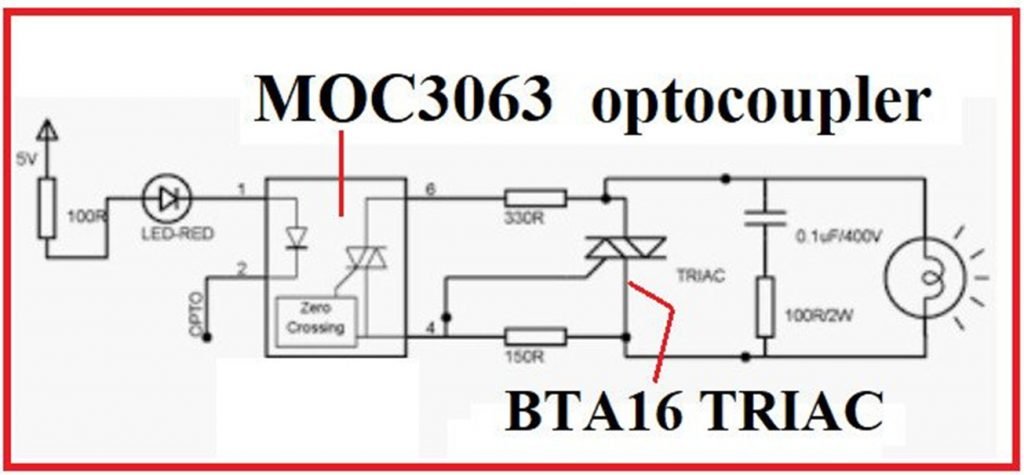 All about Solid State Relays and TRIAC ICs : MOC3063 optocoupler, BTA ...